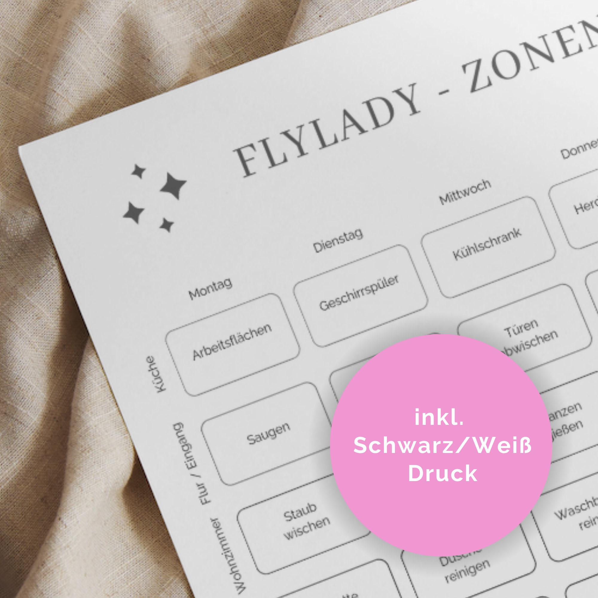 Flylady Zone Planner in Pink Instructions & Templates for Effective ...