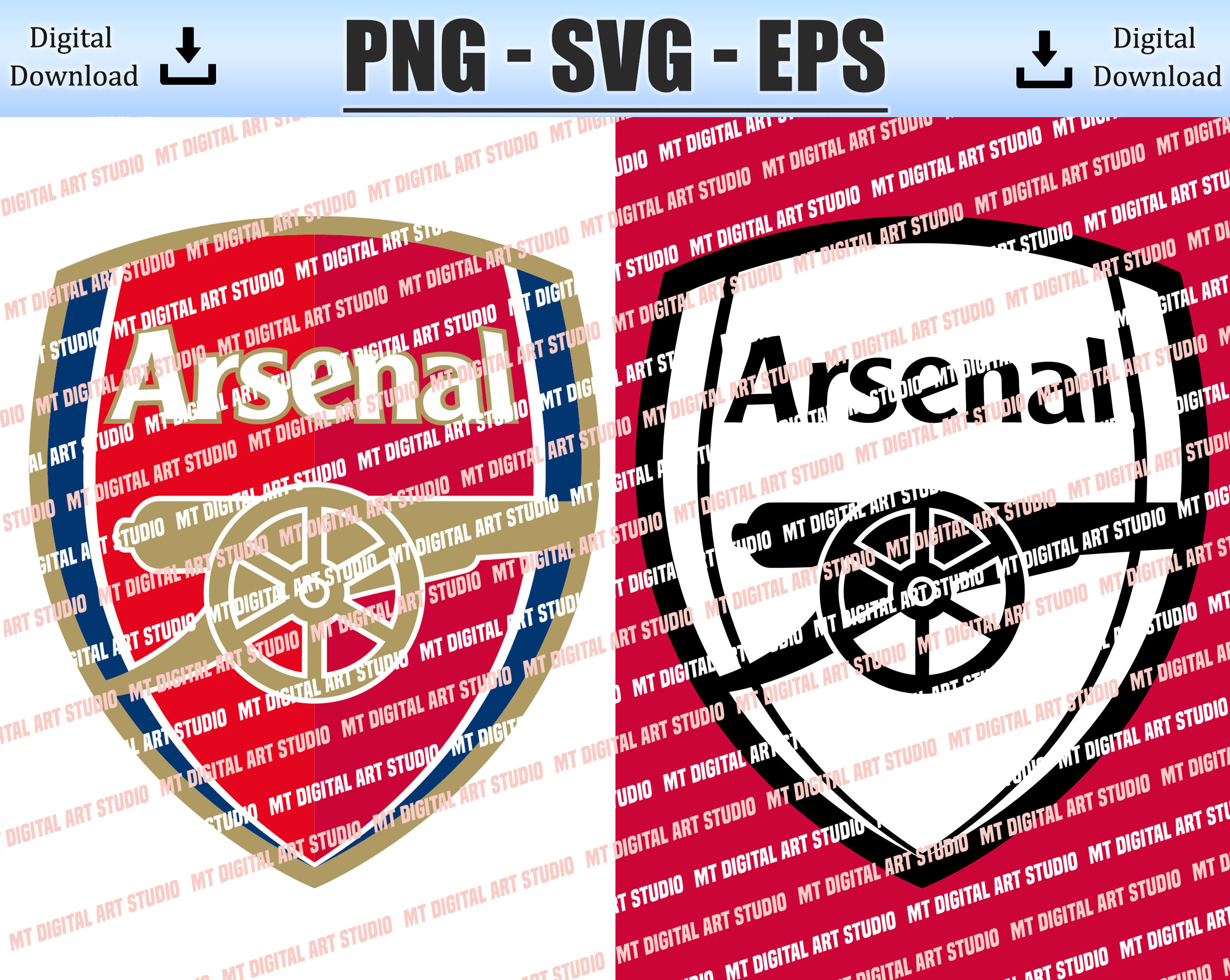 Arsenal SVG PNG EPS Sport Silhouette Vector File T-shirt - Etsy