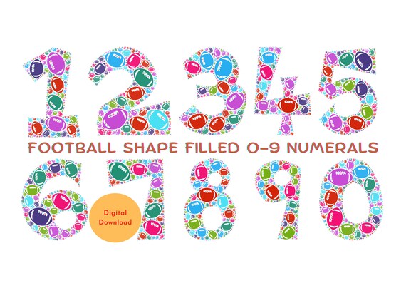 Football Graphics Monogram Numbers Svg Png 0-9 Monogram - Etsy