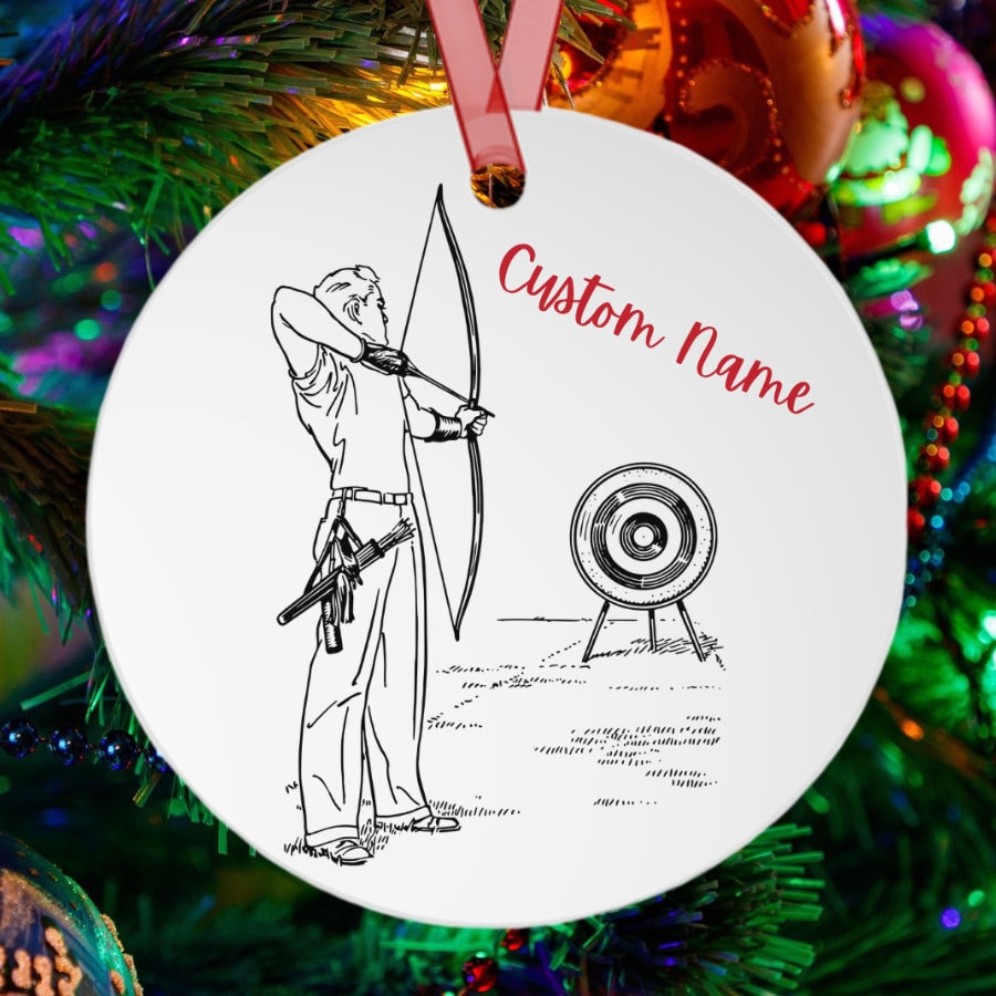 Personalized Christmas Ornaments, Archary Target Ornaments, Bow and ...