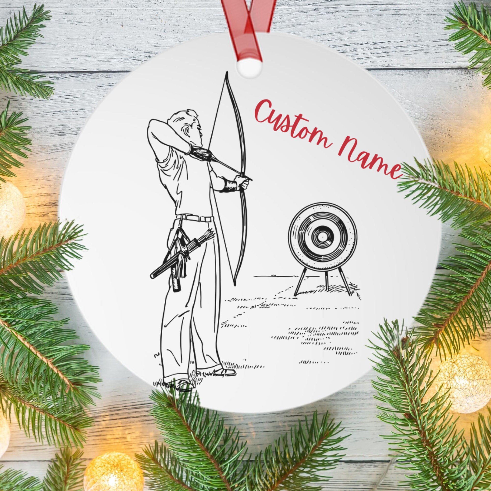 Personalized Christmas Ornaments, Archary Target Ornaments, Bow and ...