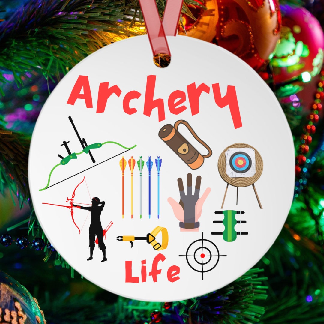 Personalized Christmas Ornaments, Archary Target Ornaments, Bow and ...