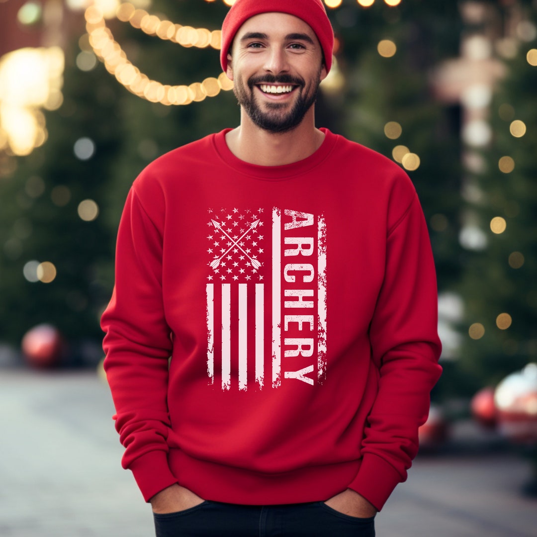 Archery Flag Sweatshirt, Hunting Gift for Husband, Patriotic Shirt ...