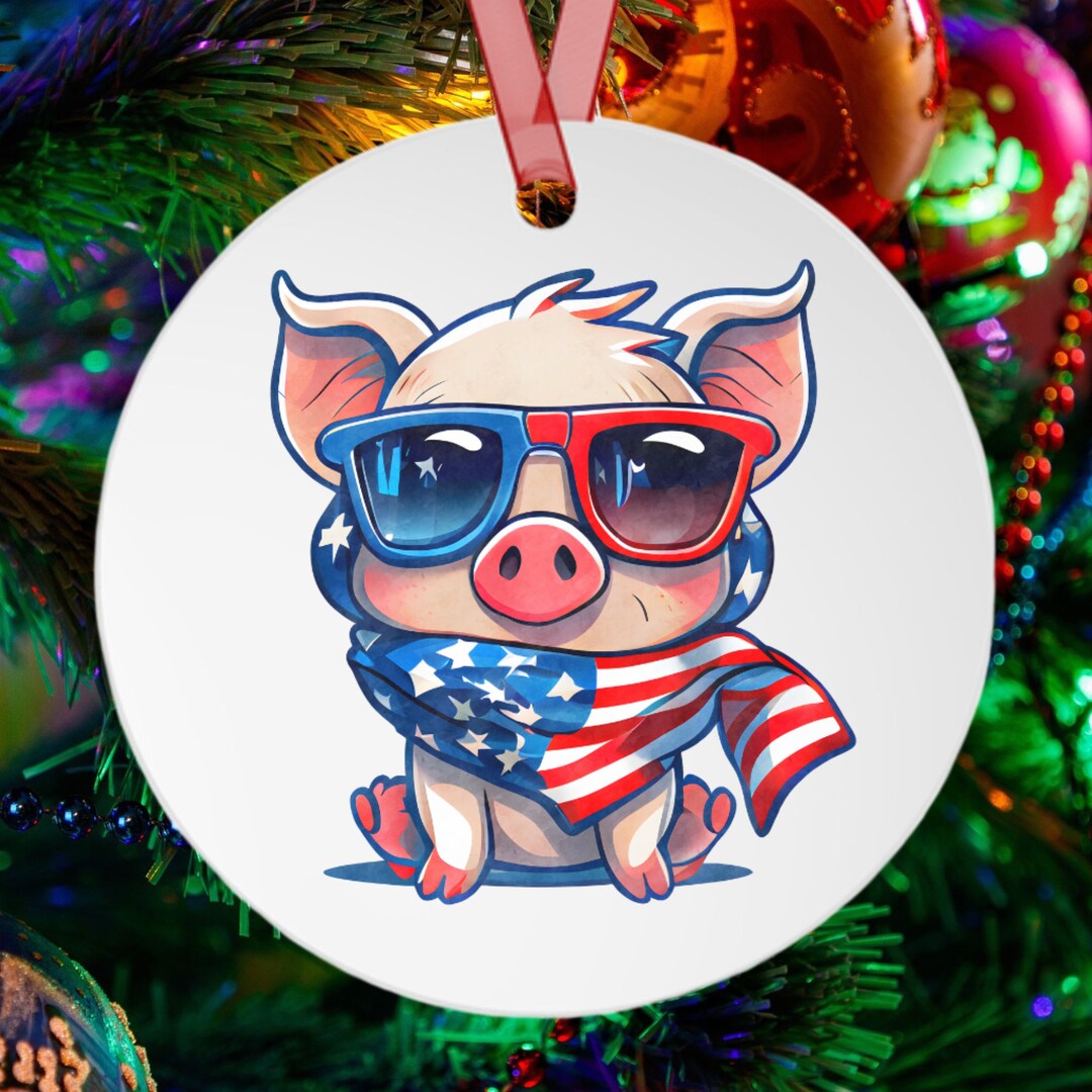 Pig Ornament, Christmas Ornament, Custom Pig Gift, Pig Lover Gift, Kids ...