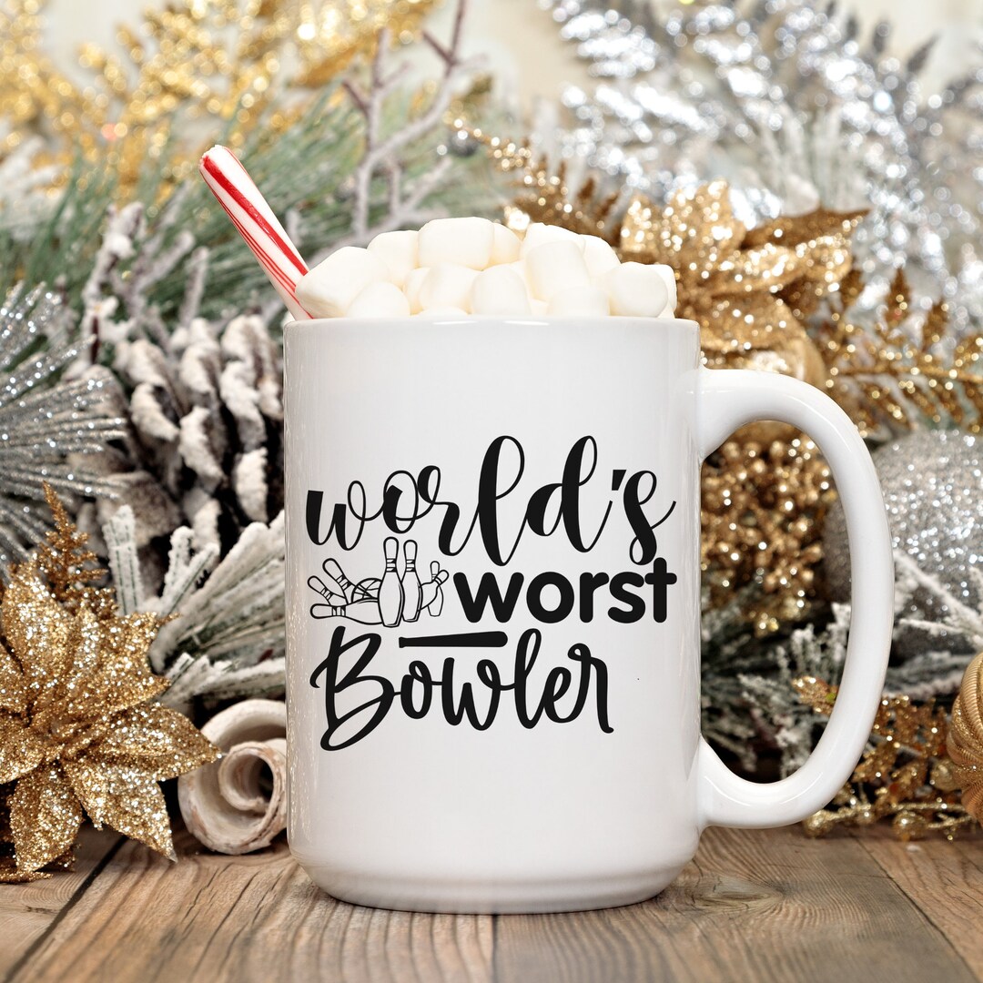 Christmas Mugs, World's Worst Bowler Coffee Mug, Funny Christmas Cup ...