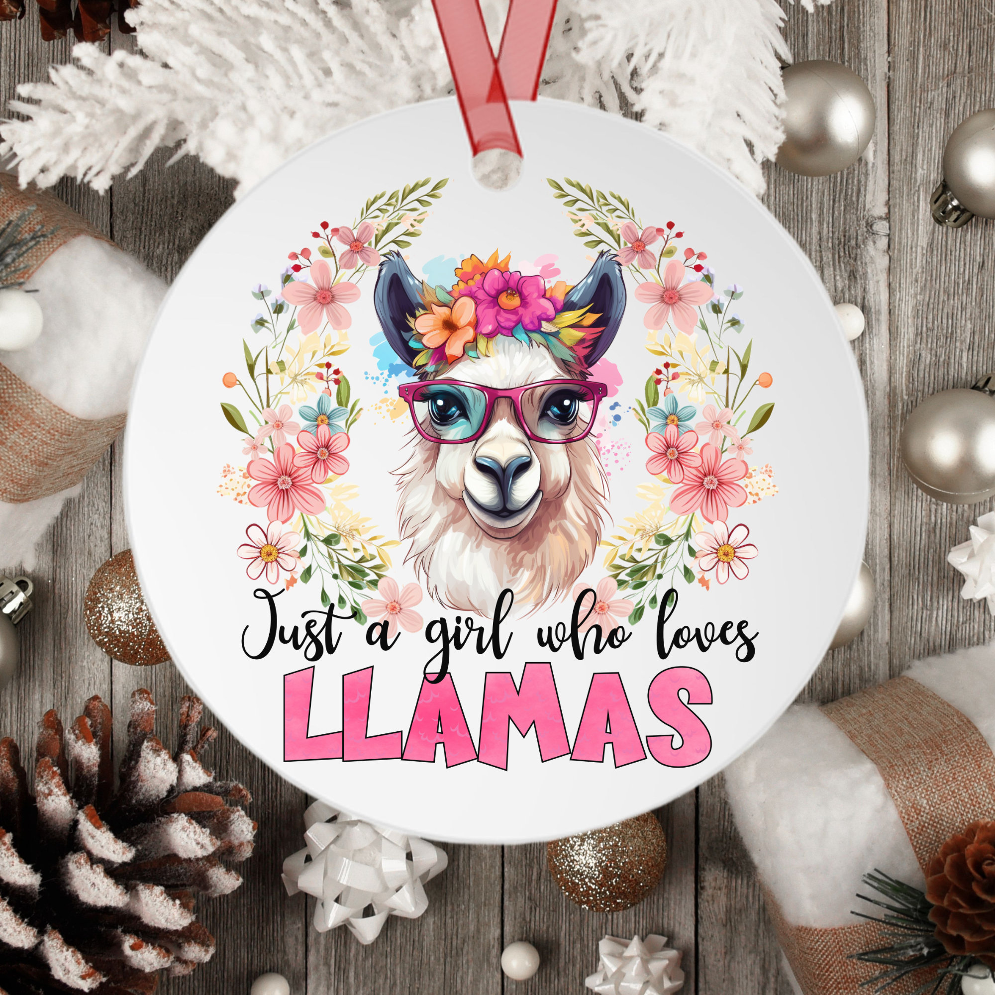 Personalized Llama Christmas Ornament, Llama Lover Gift, Llama Gift ...