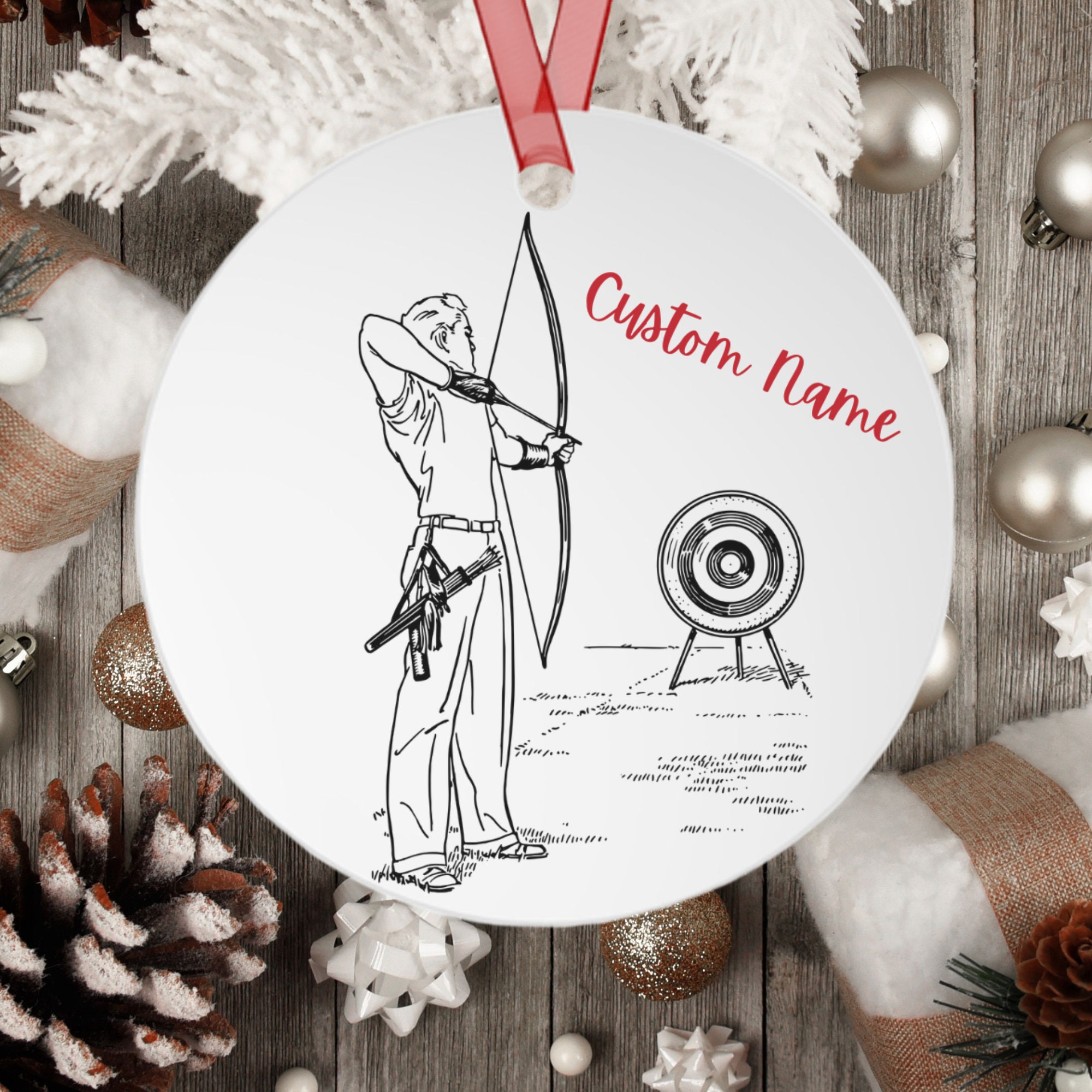 Personalized Christmas Ornaments, Archary Target Ornaments, Bow and ...