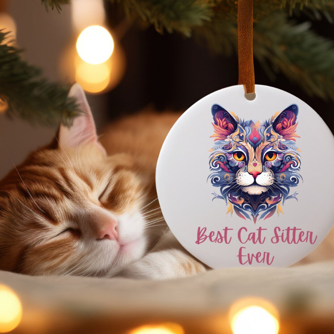 Cat Christmas Ornament, Cat Sitter Ornament, Pet Caregiver Ornament ...