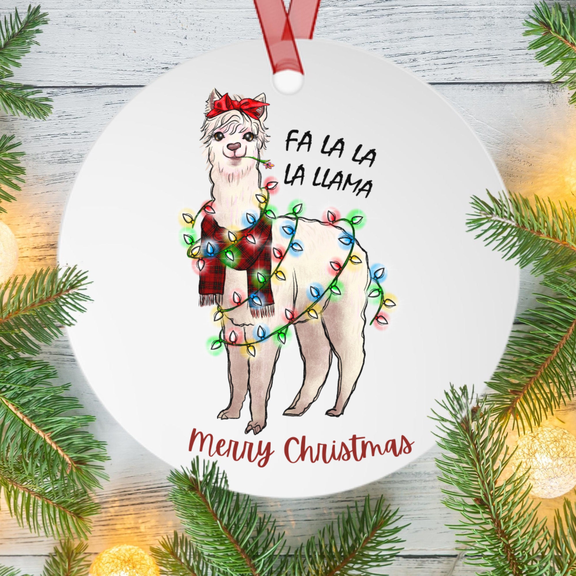 Personalized Llama Christmas Ornament, Llama Lover Gift, Llama Gift ...