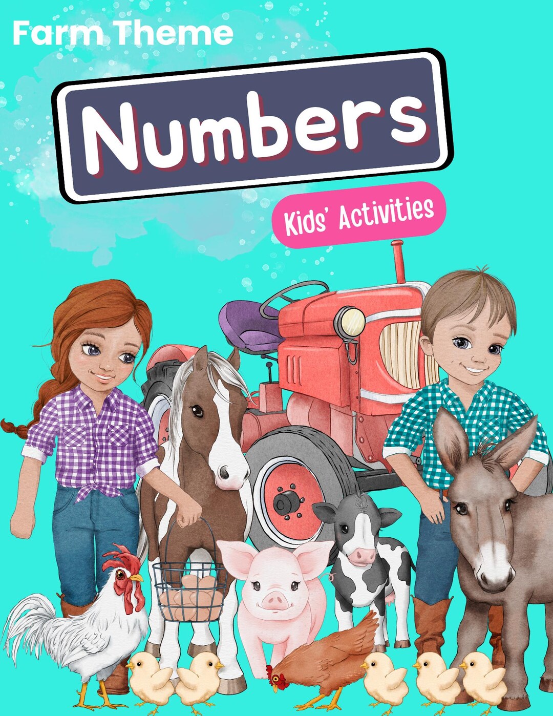 Learning Numbers 1 to 100 Kids Activity Workbook 108-page Farm-themed ...