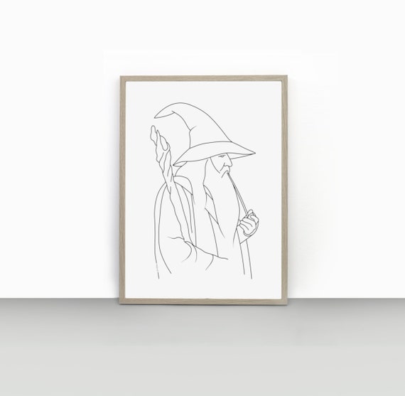 Gandalf Line Drawing