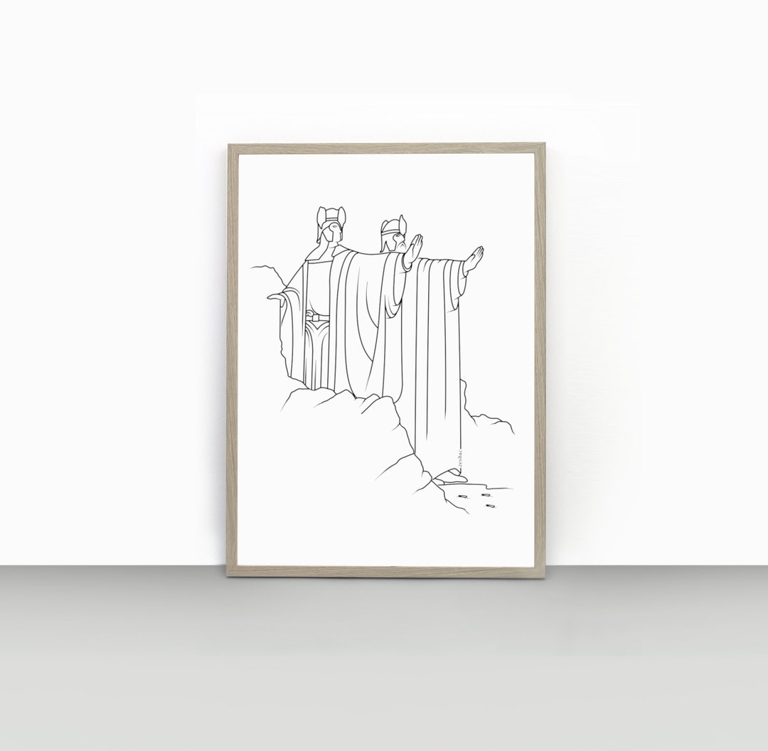 Lord of the Rings Print Argonath Line Art Lord of the Rings Line Art ...