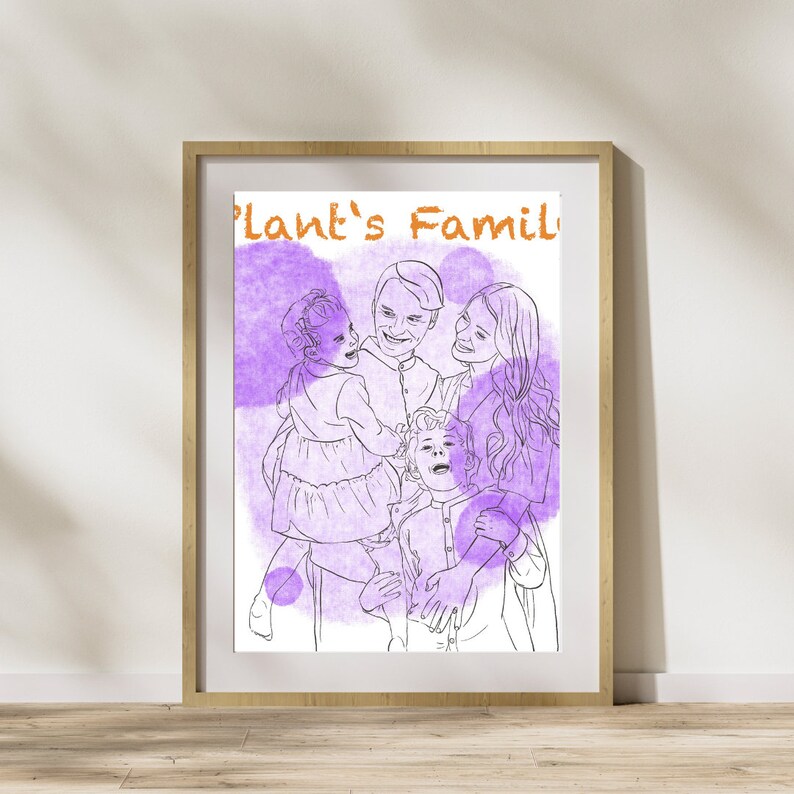Custom Line Family Portrait, Hand-drawn Anniversary Gift (digital File ...