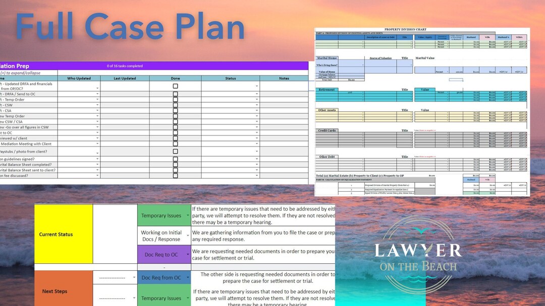 Family Law - Full Case Plan Bundle - Google Sheets & Excel - Etsy