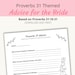 Proverbs 31 Themed Advice Sheet | Advice for the Bride | "floral and Flourish" | PDF, Letter ...