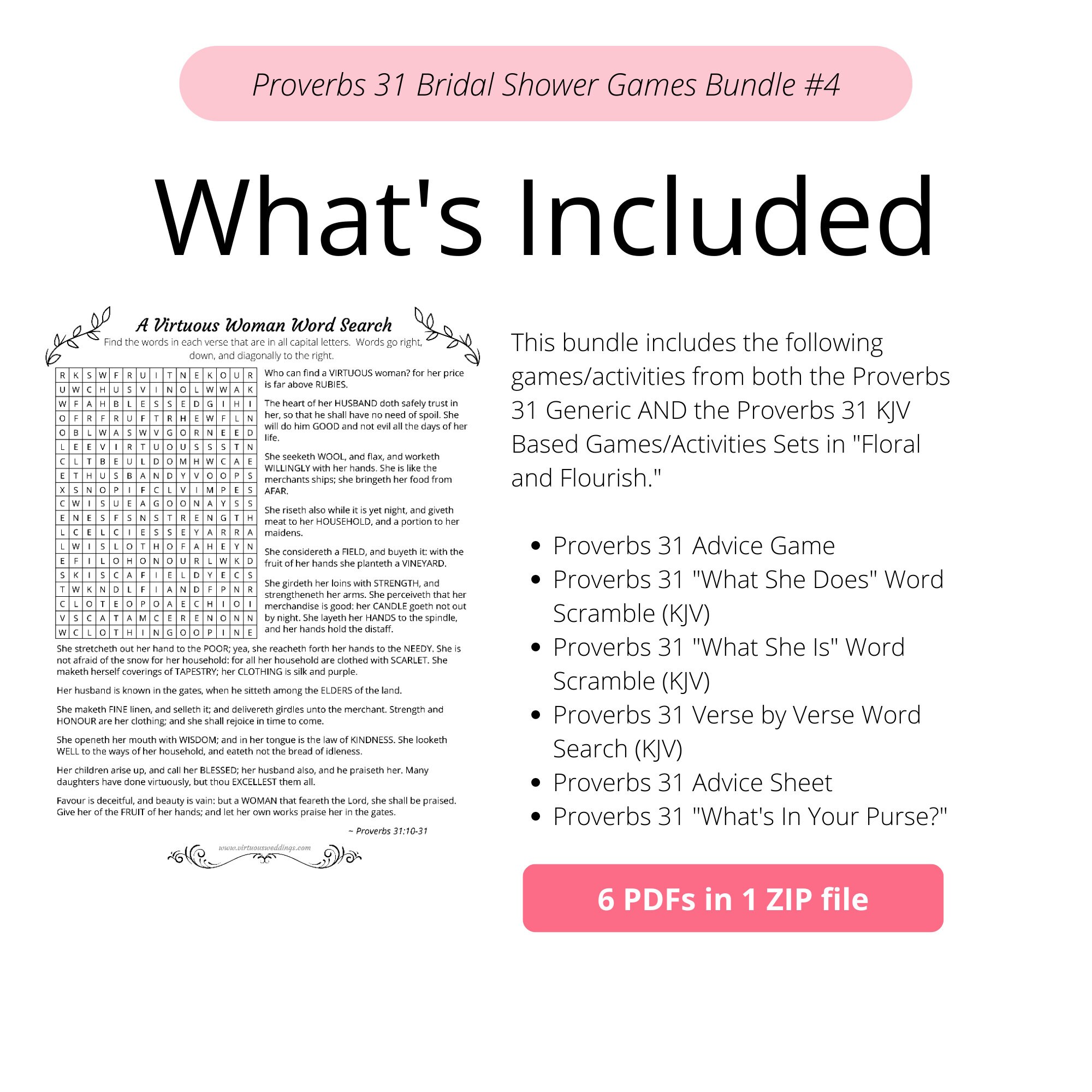 Bundle of Proverbs 31 Themed Bridal Shower Games and Activities ...