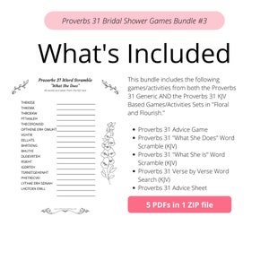 Bundle of Proverbs 31 Themed Bridal Shower Games and Activities ...