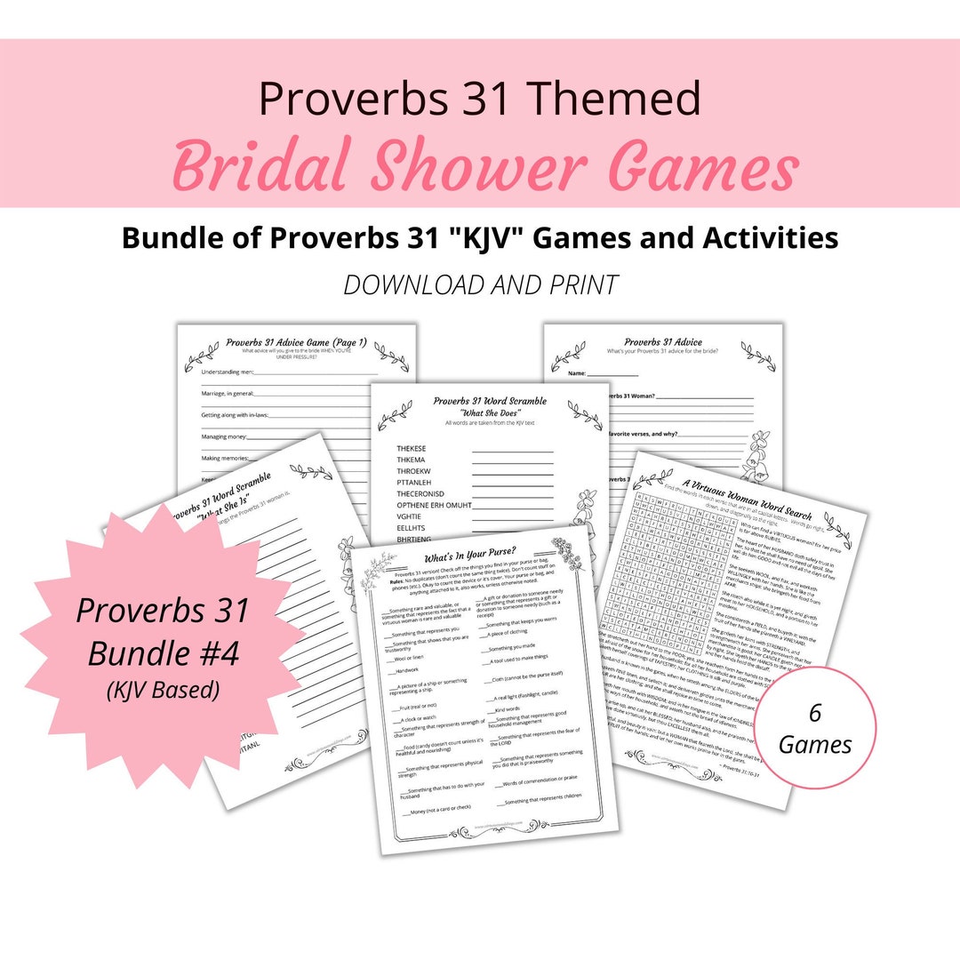 Bundle of Proverbs 31 Themed Bridal Shower Games and Activities ...