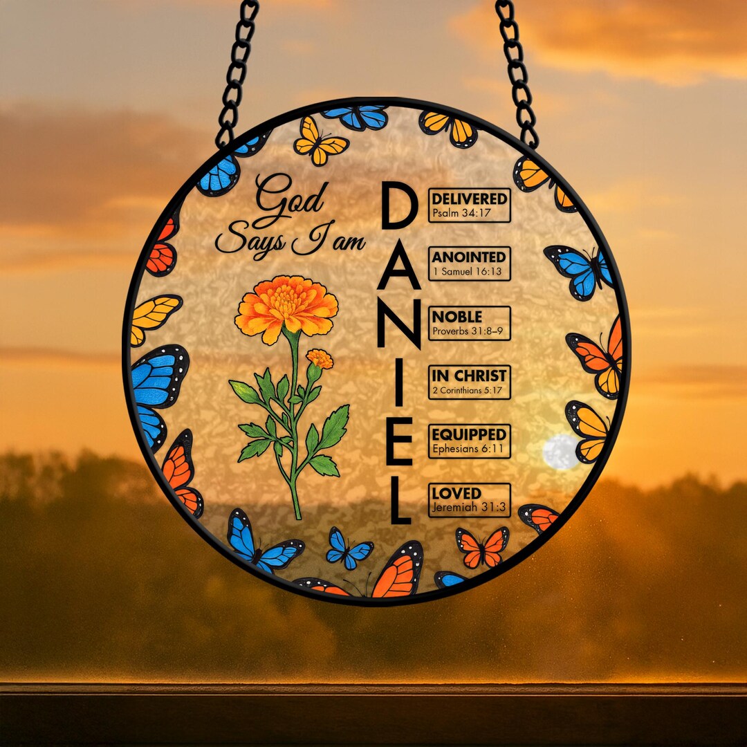Personalized Christian Suncatcher Gift, Bible Verse Glass Sign With ...
