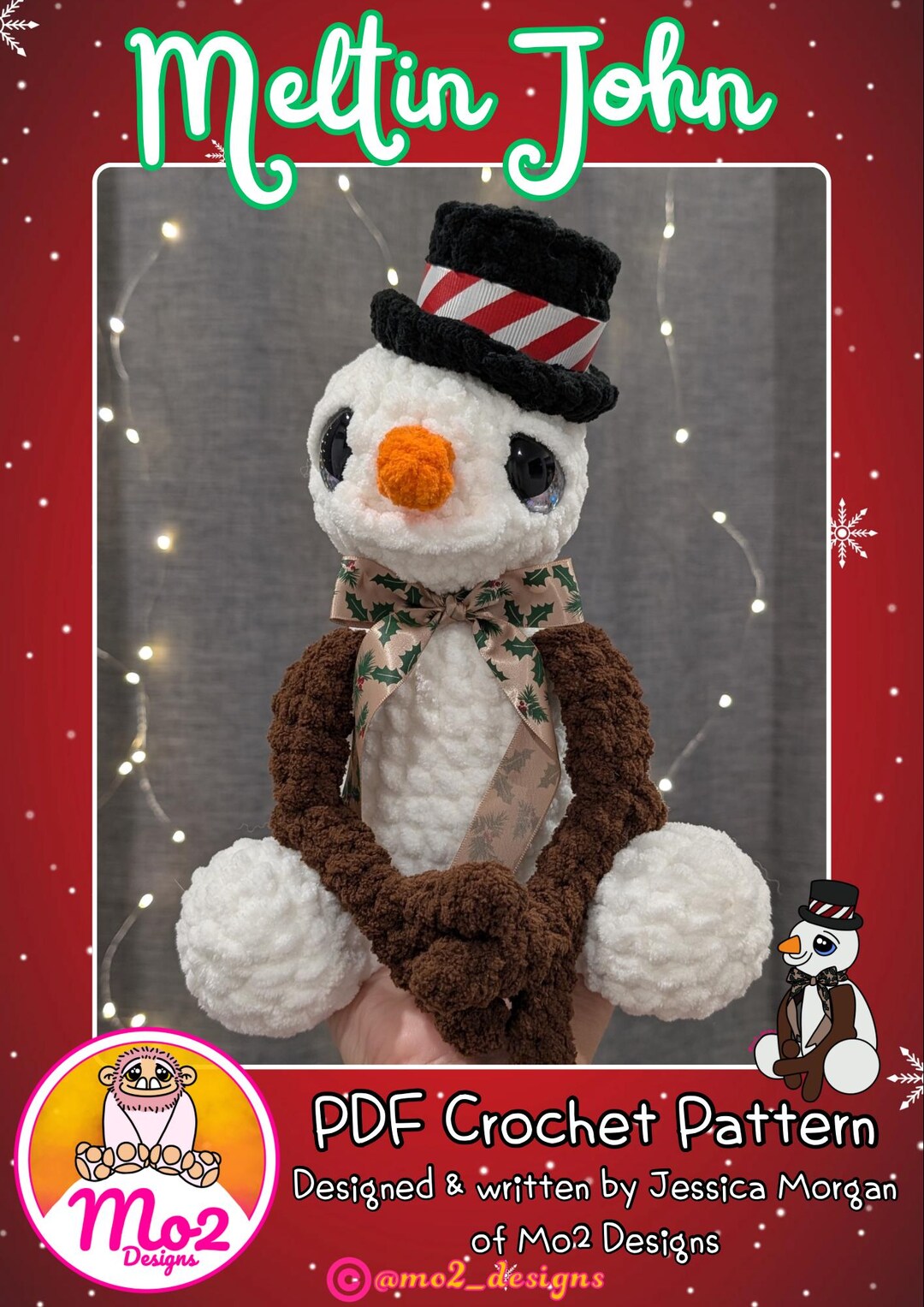 Meltin John Crochet Pattern: Amigurumi Christmas Snowman (digital ...