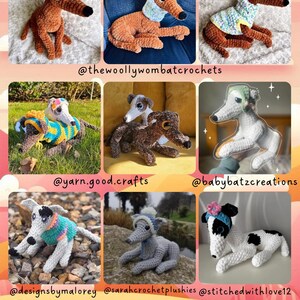 Cleo the Greyhound Crochet Pattern: Amigurumi Dog + Accessories ...
