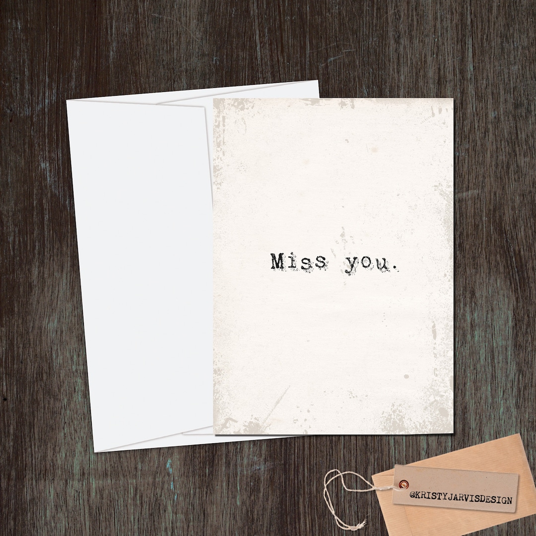Printable Miss You Card - Long Distance Card - Blank on Inside - Etsy