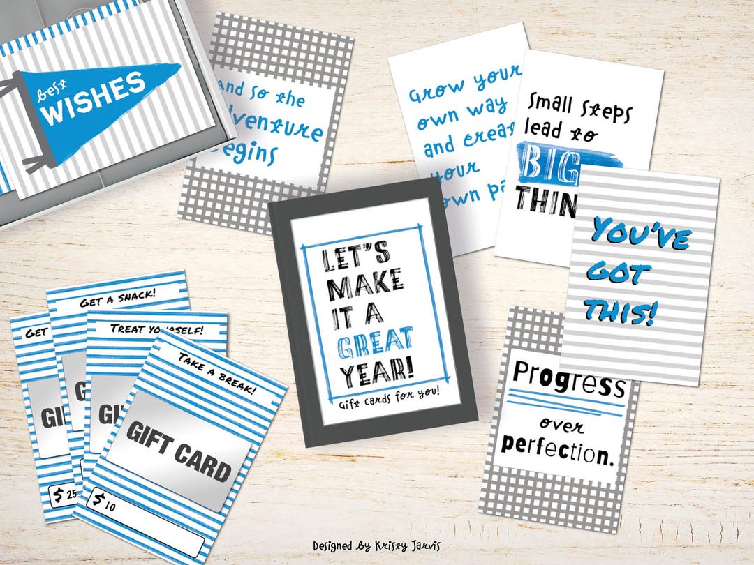 Blue Care Package Printable for Back to School or a Gift Card Book ...