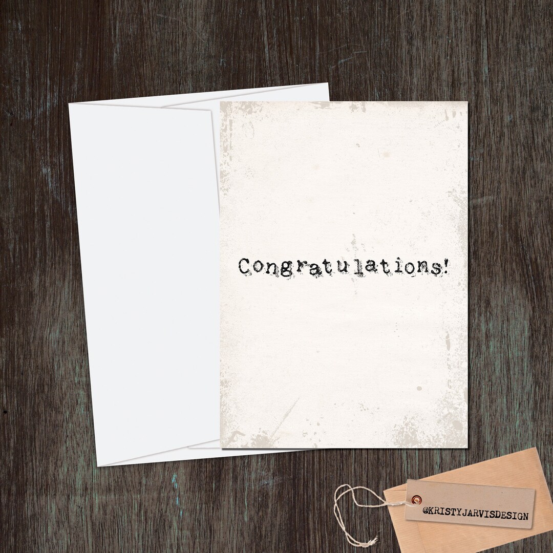 Printable Congratulations Greeting Card - Academia Aesthetic - Blank on ...