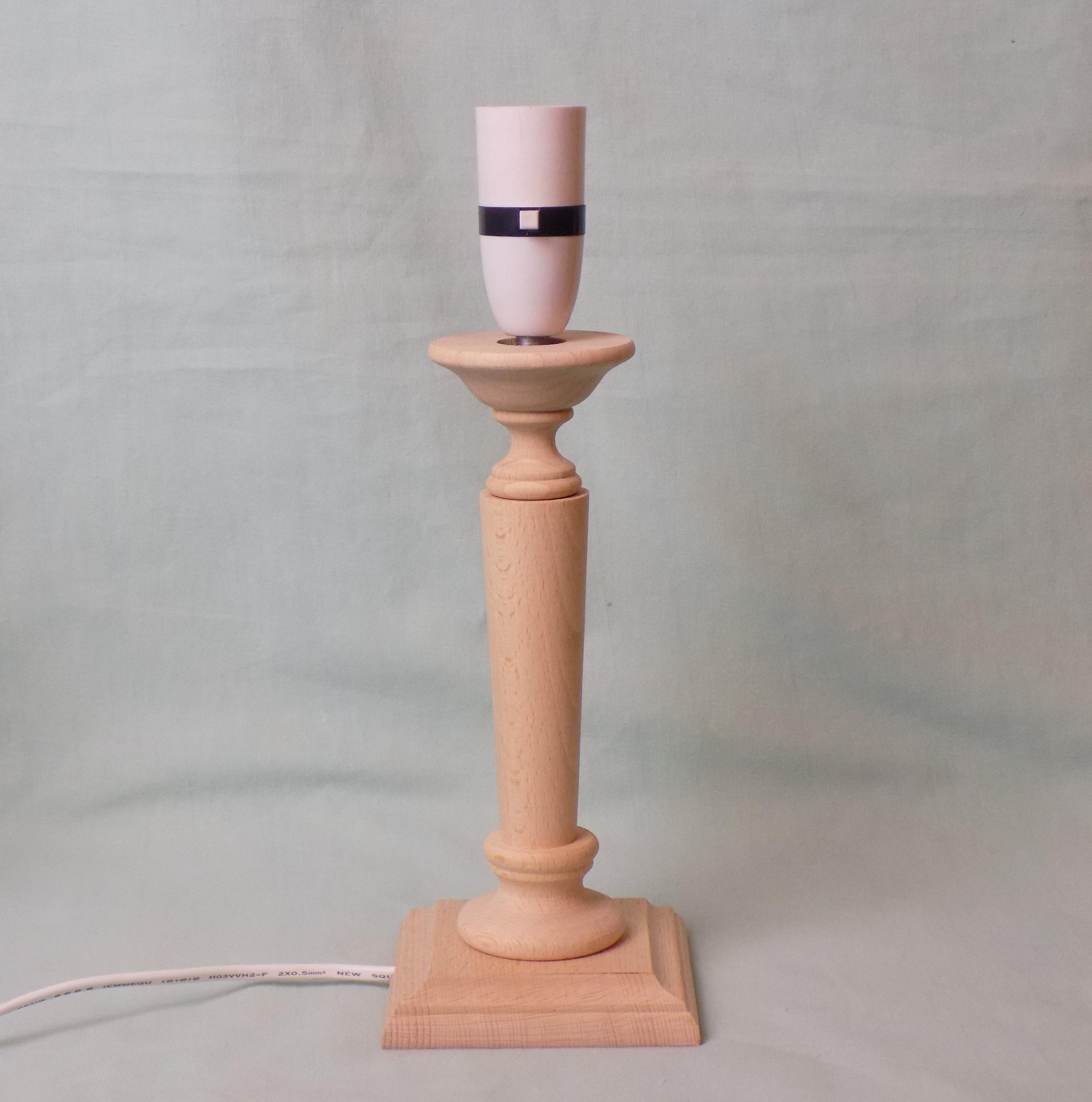 Bedside Lamp Base. Solid Beech Original Design 21 1/2 Cm, 8 1/2 NOT ...