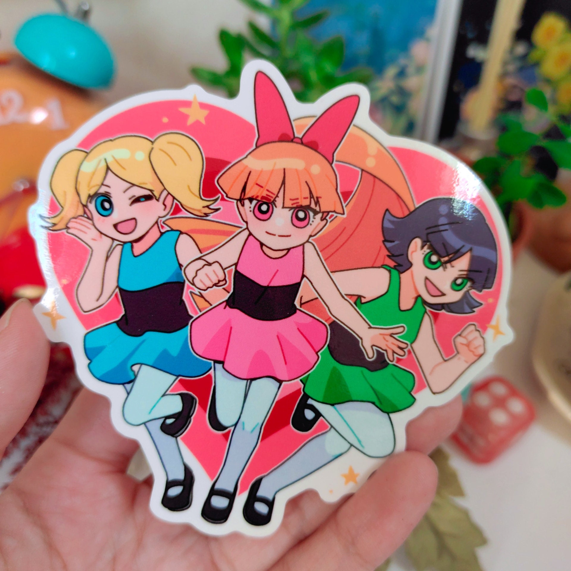 4 Big Powerpuff Girls Vinyl Sticker Cartoon Sticker Laptop Sticker ...