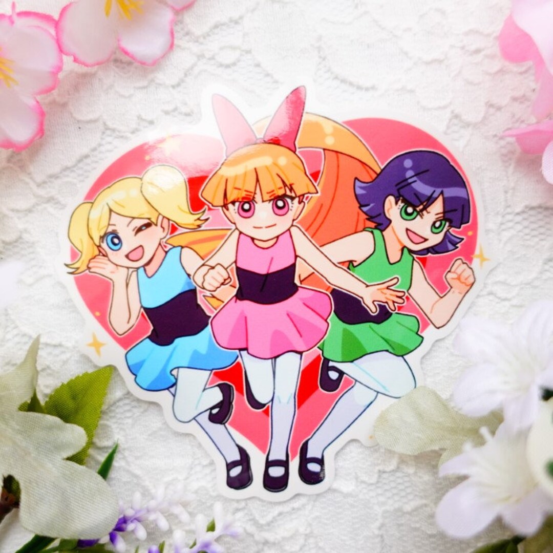 4 Big Powerpuff Girls Vinyl Sticker Cartoon Sticker Laptop Sticker ...