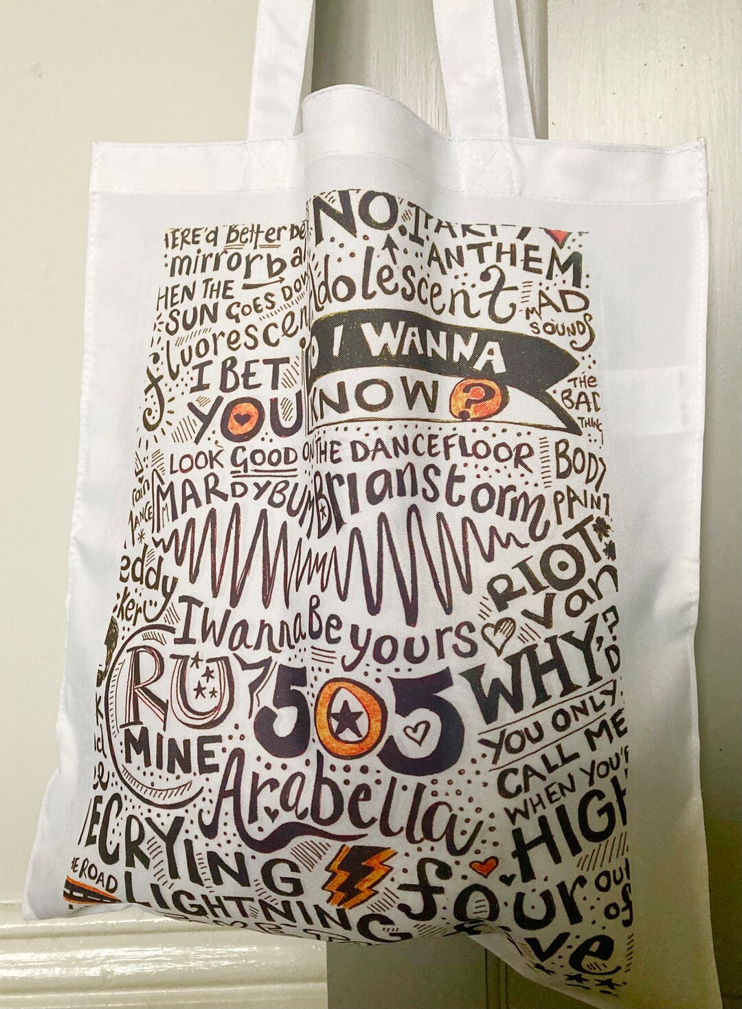 Arctic Monkeys Fan Inspired Tote Bag, Quirky Shopping Bag, Unique Rock ...