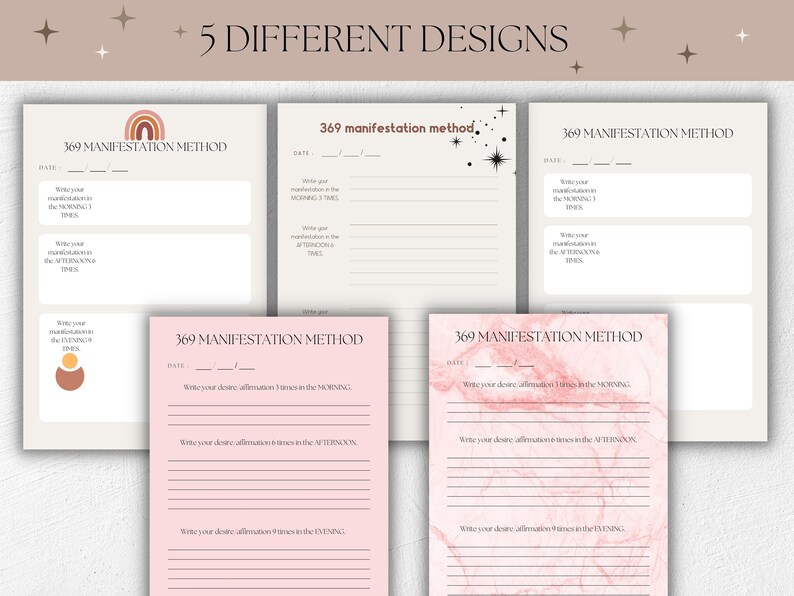 369 Manifestation Method BUNDLE Journal Worksheet Law of - Etsy