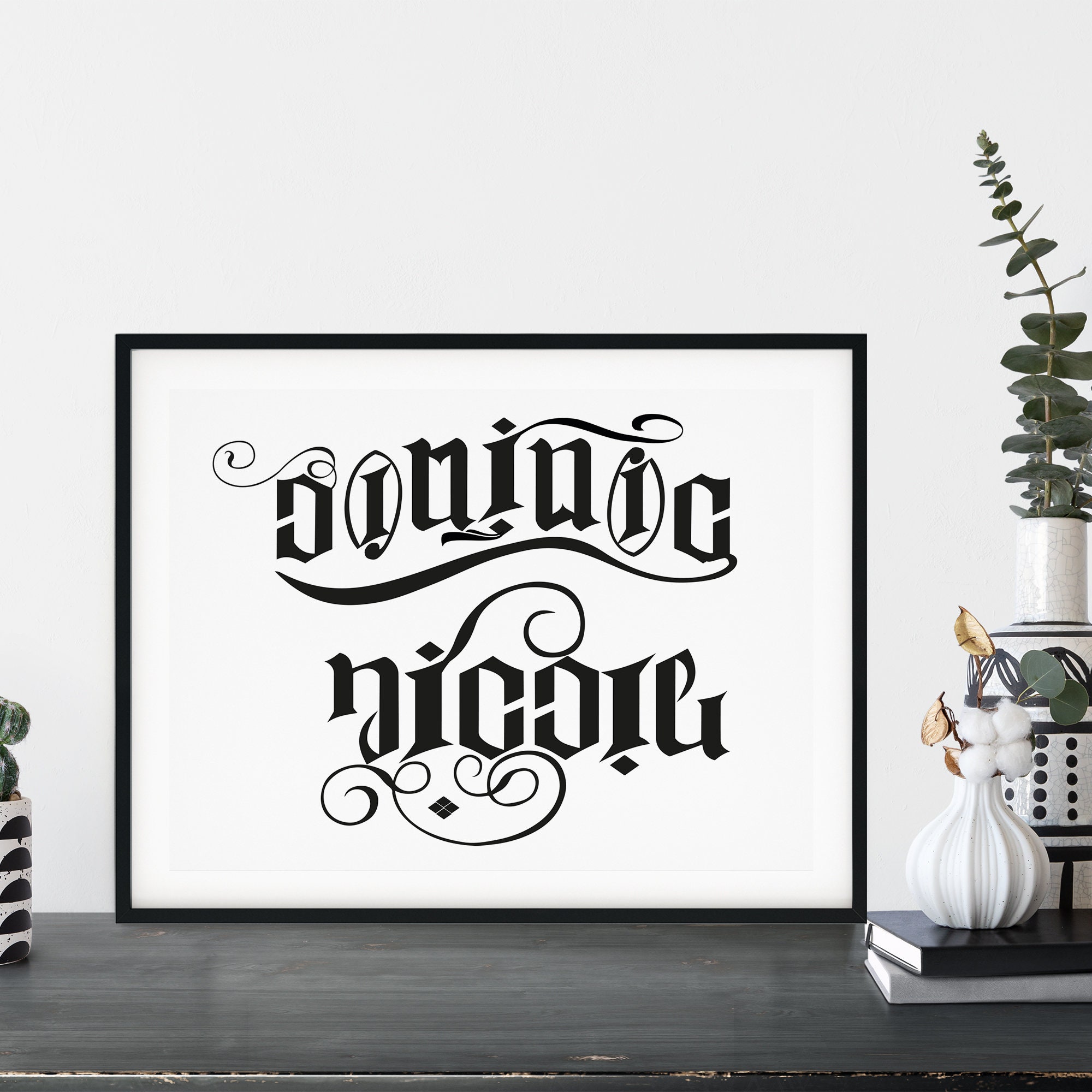 2 Ambigram Custom Name Logo Design, Personalised Minimalistic Tattoo ...