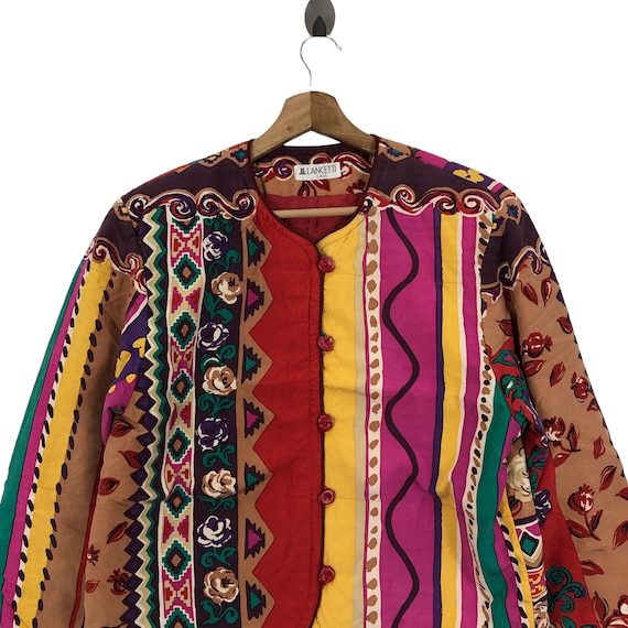 Vintage LANCETTI CASA RAINBOW Baja Poncho Jacket - Gem