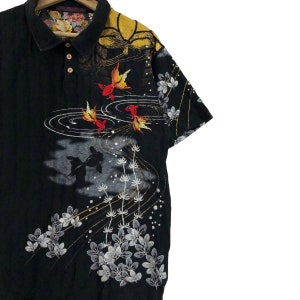 Vintage SUKAJAN TRADITIONAL JAPAN Goldfish Design Polo Shirt - Etsy