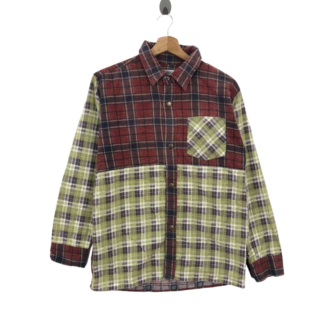 Japanese Brand JOURNAL STANDARD TRISECT 2 Checkered Rare Design Flannel - Etsy