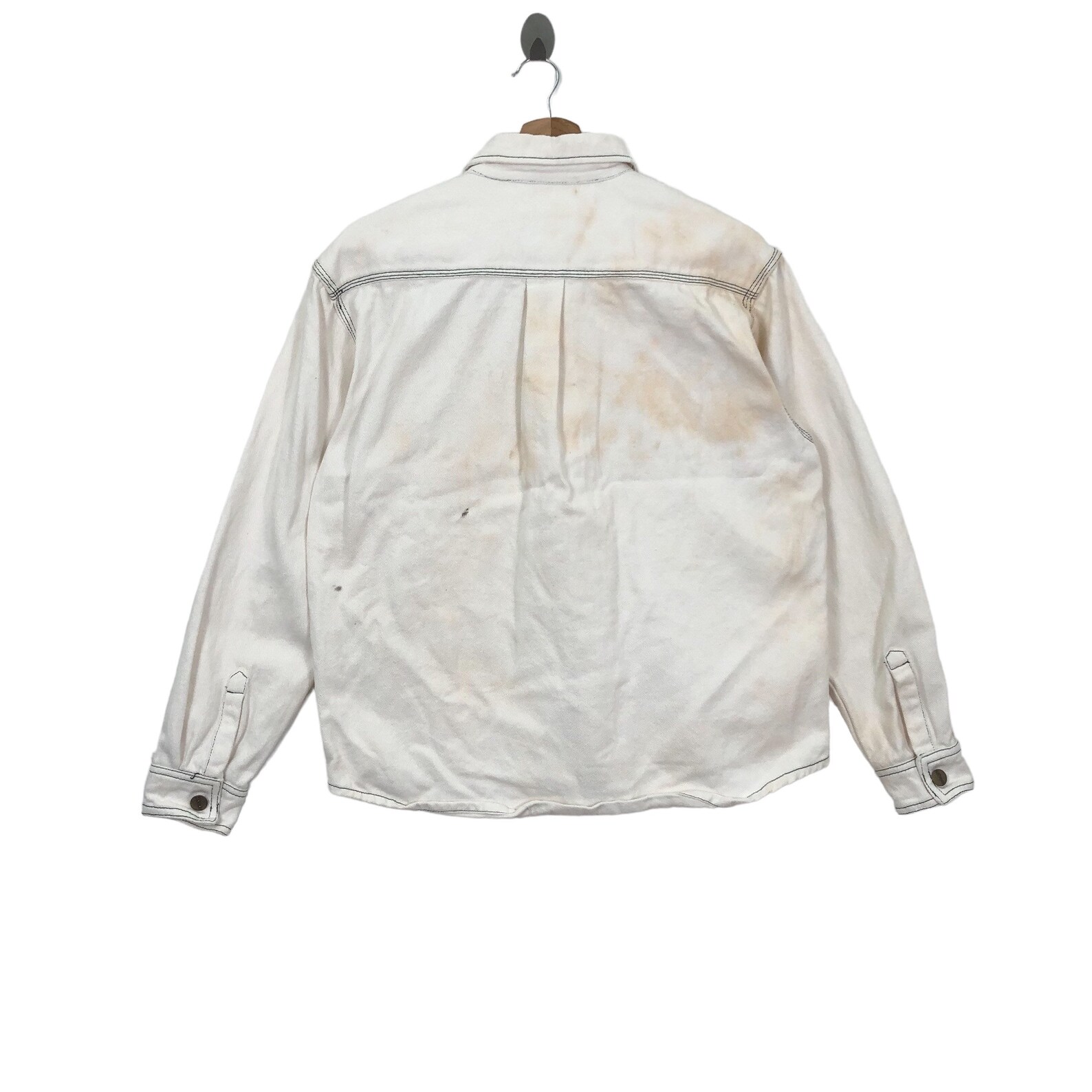 Vintage CARHARTT WORK in PROGRESS Chore Denim Dirty Jacket - Etsy