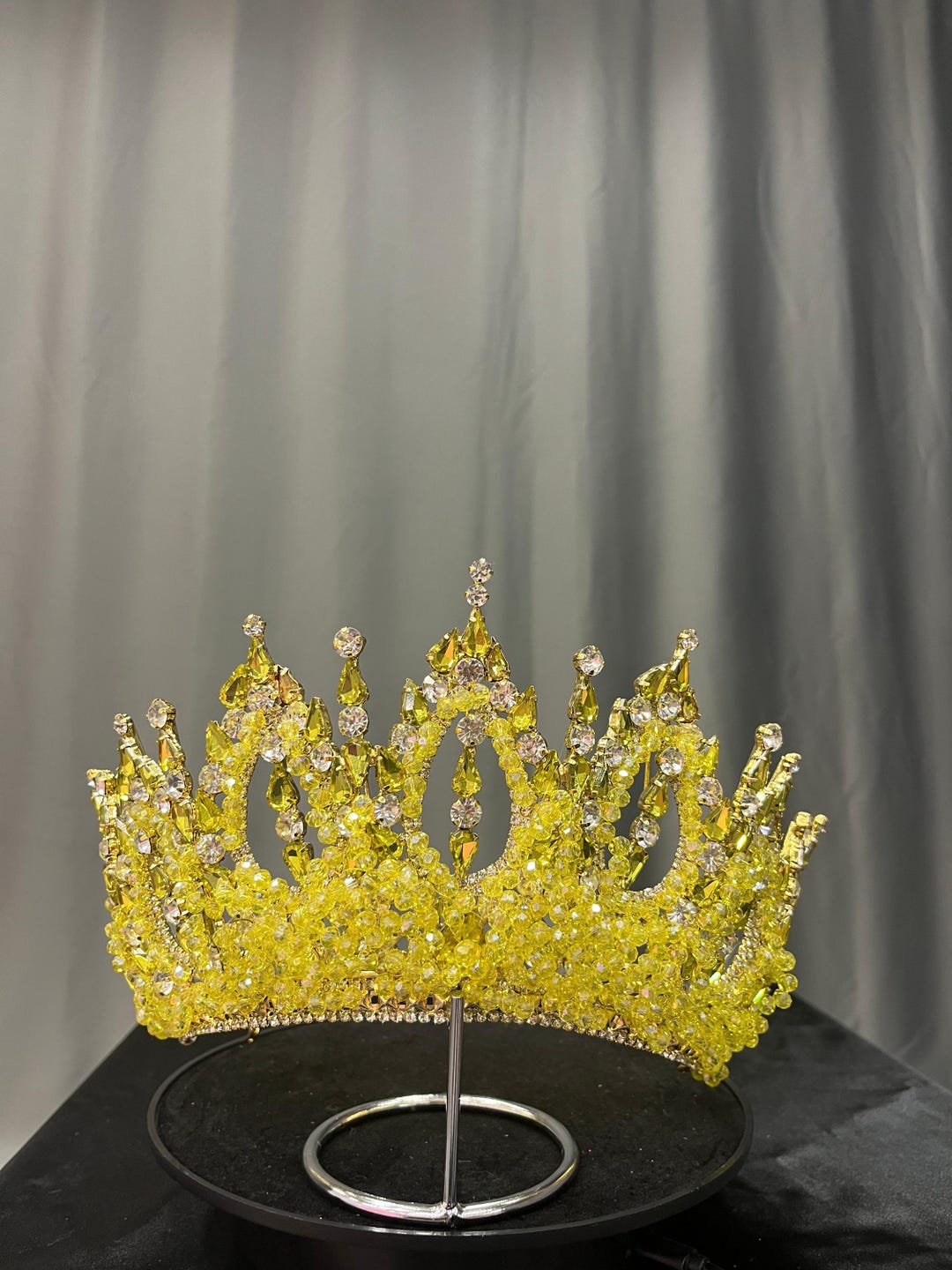 Yellow Quinceanera Tiara, Bridal Wedding Tiara, Tiara, Yellow Crown ...