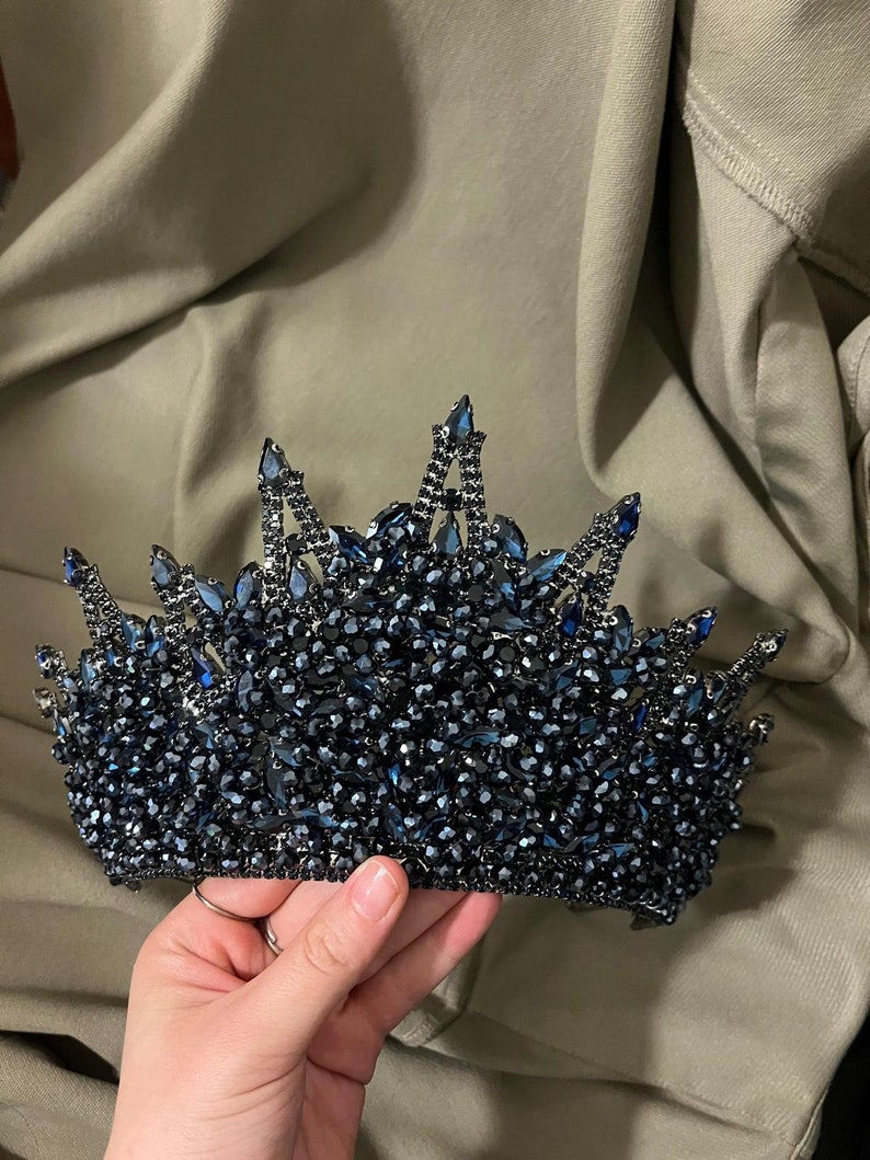 Navy Blue Quinceanera Crown, Bridal Tiara, Wedding Crown, Navy Blue ...