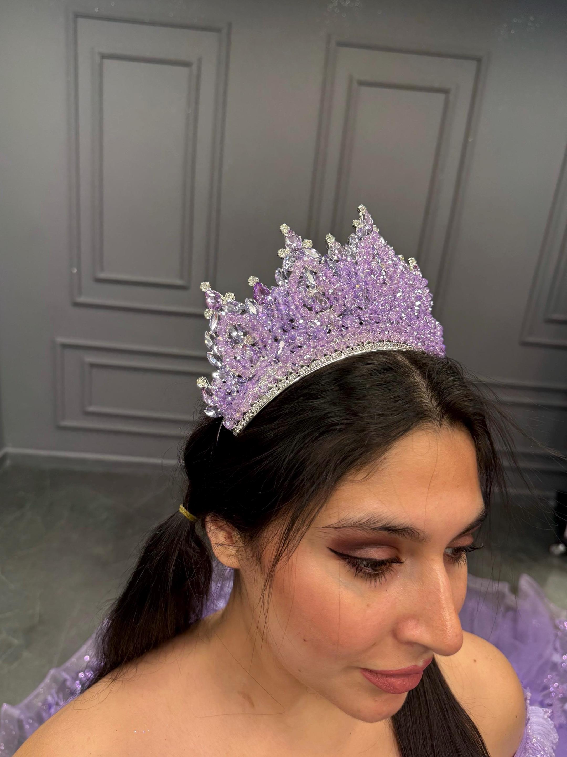 Lilac Quinceanera Crown: Bridal Wedding Tiara - Etsy