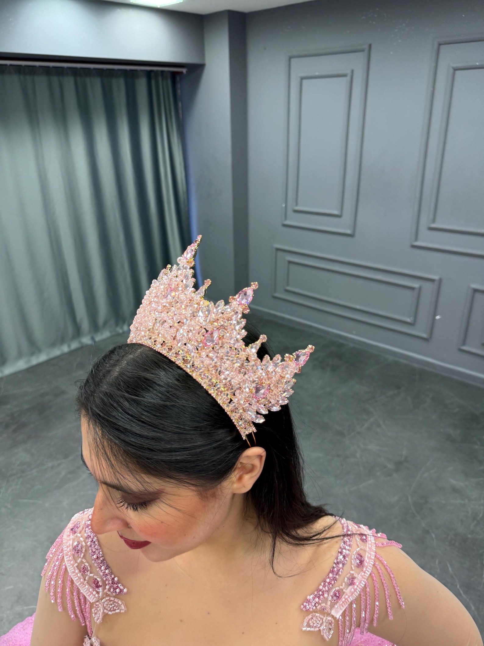 Pink Gold Quinceanera Crown: Bridal Wedding Tiara - Etsy