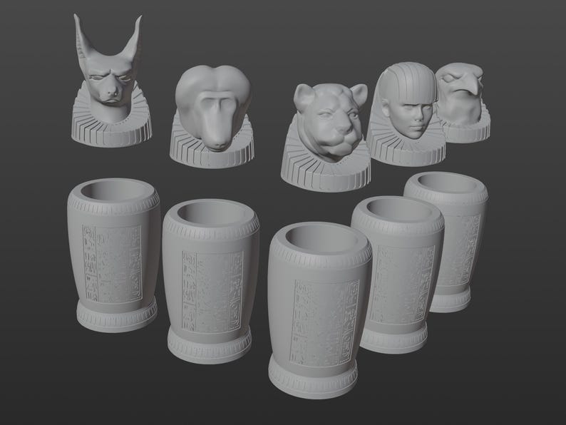 Canopic Jars - the Mummy (3D Printing Files) - Etsy