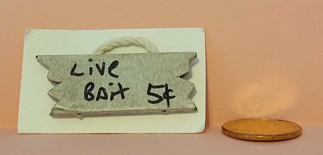 Dollhouse "live Bait" Sign - Etsy