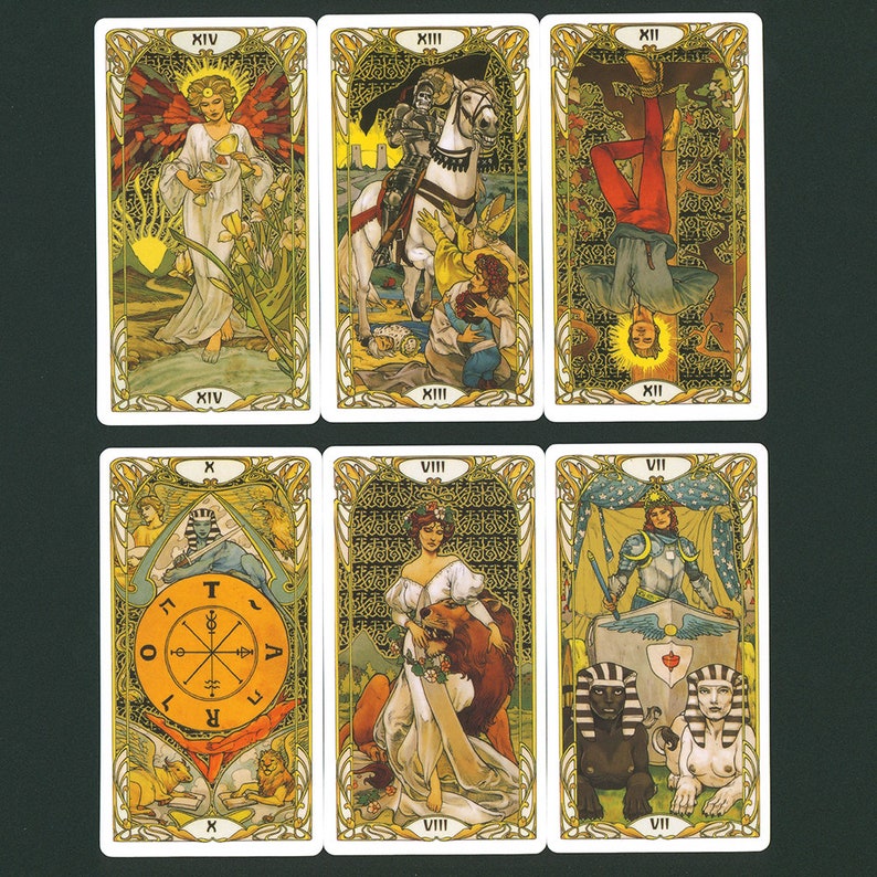 Golden Art Nouveau Tarot Cards Tarot Reading Deck for - Etsy