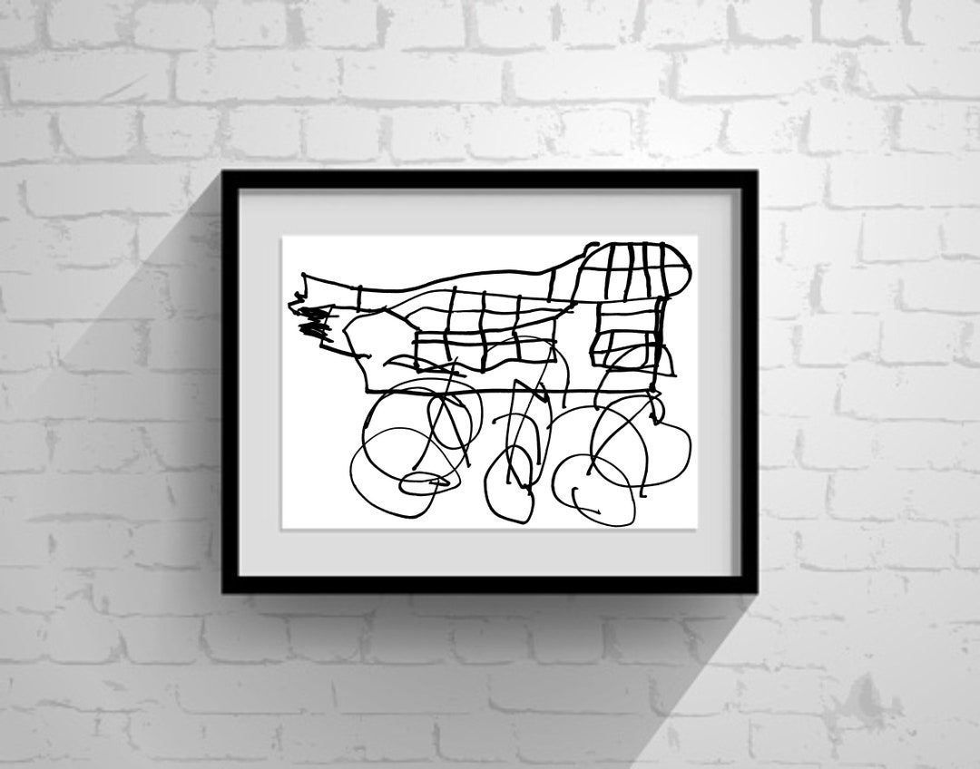 Funny Black Truck Drawing, Child Drawing, Kid's Art, Children's Art ...