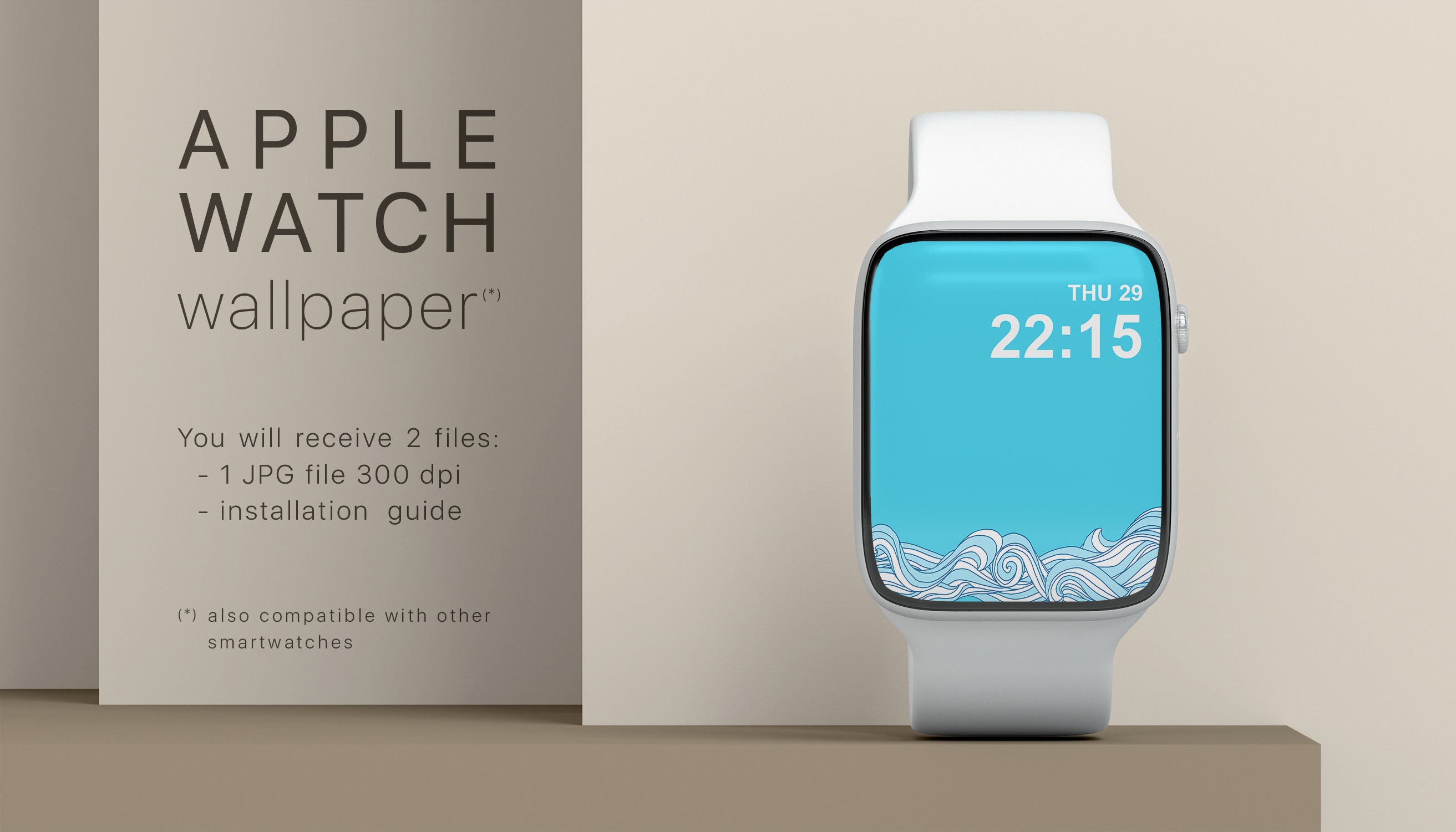 Modern Apple Watch Smartwatch Wallpaper Blue Apple Watch Face Watch ...