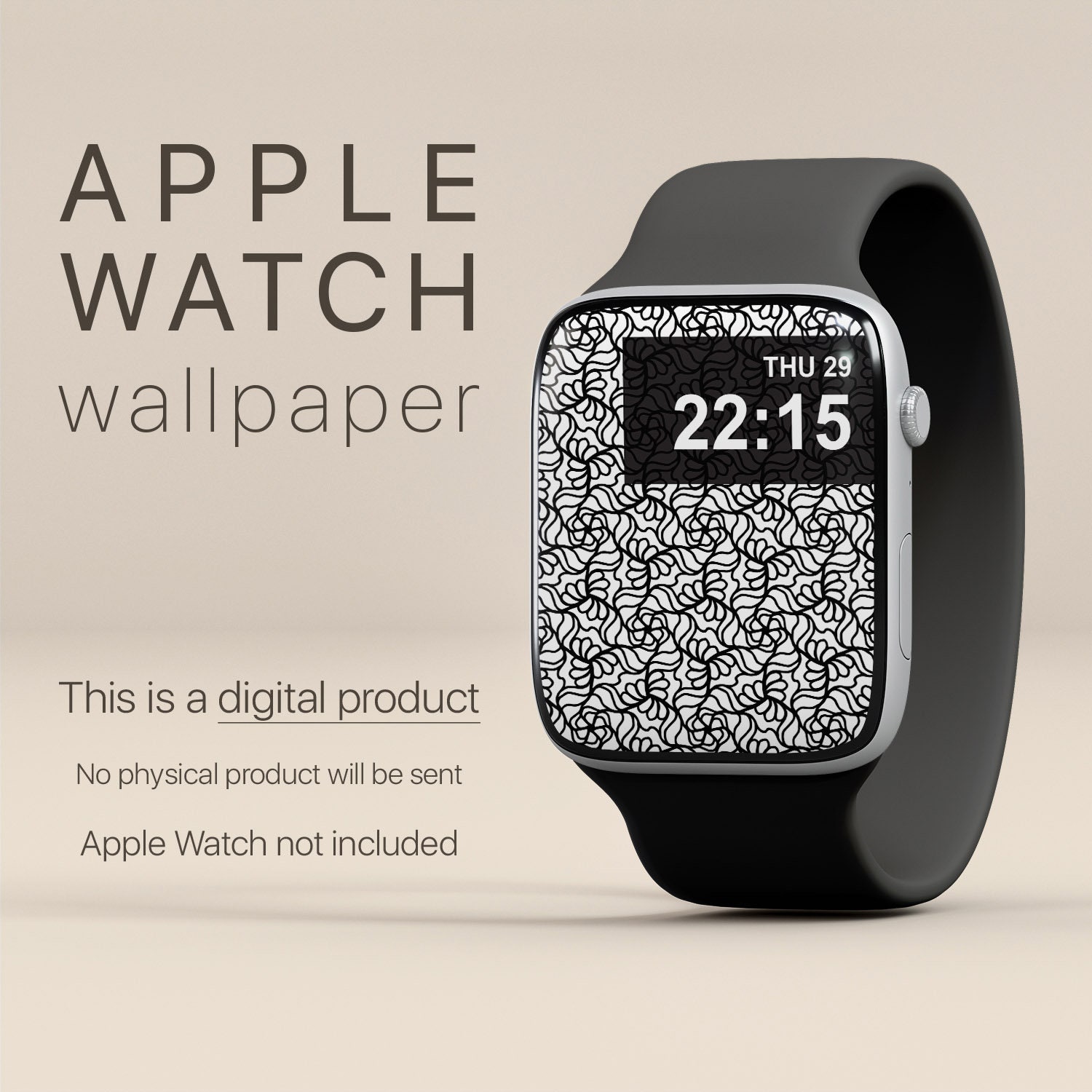 Black and White Apple Watch Face, Abstract Design for Apple Watch Face ...