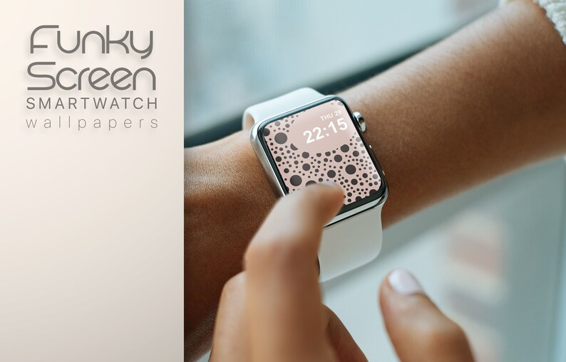 Pink Watch Wallpaper Polka Dots Apple Watch Face Digital - Etsy