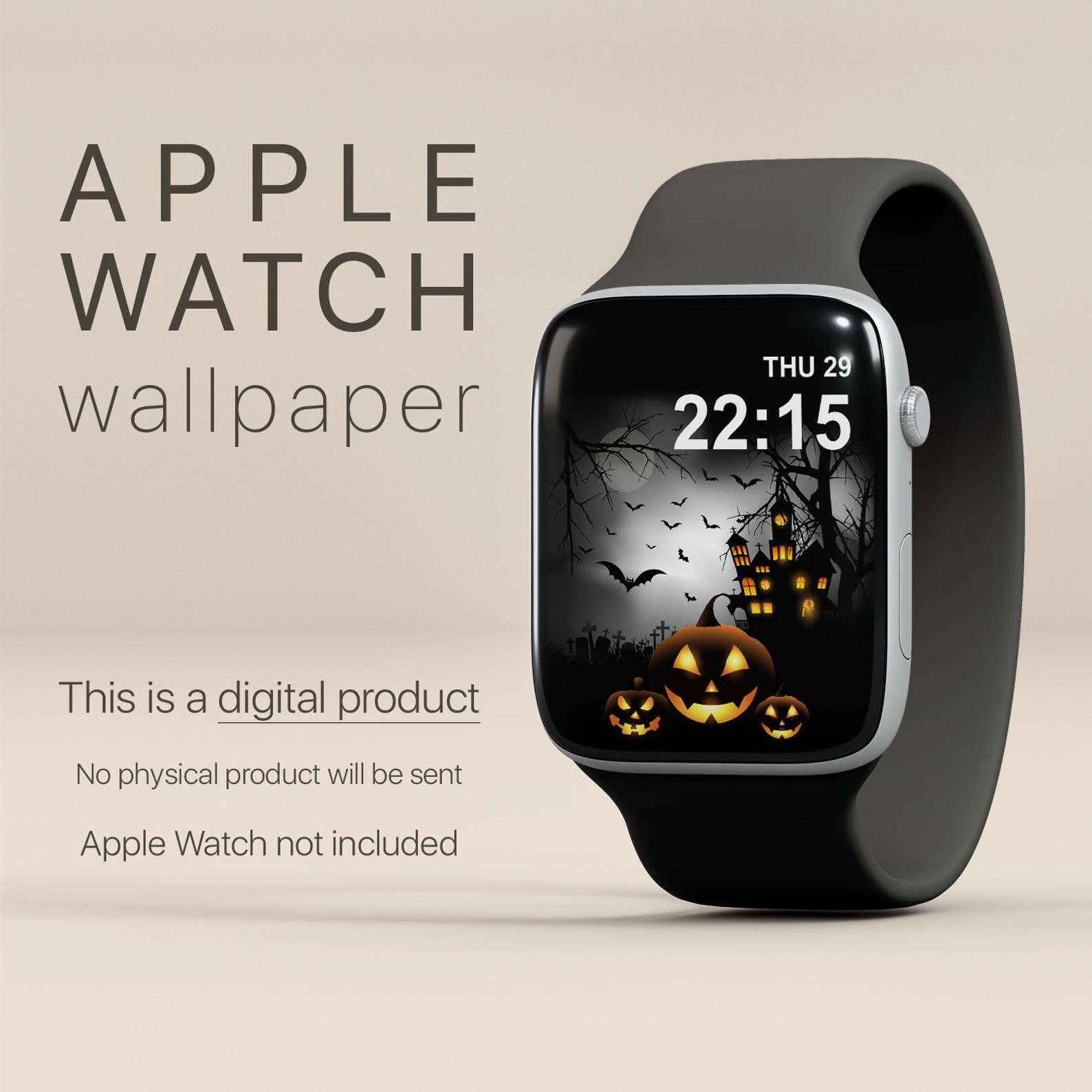 Halloween Watch Face Wallpaper Haunted Cemetery Apple Watch Wallpaper ...